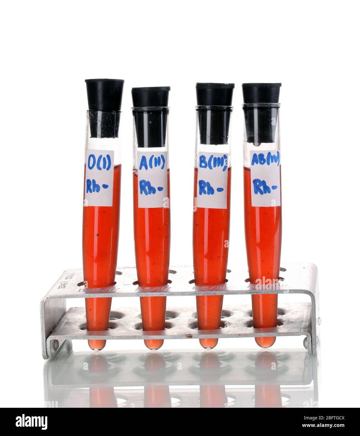 Test-tubes with blood isolated on white Stock Photo - Alamy
