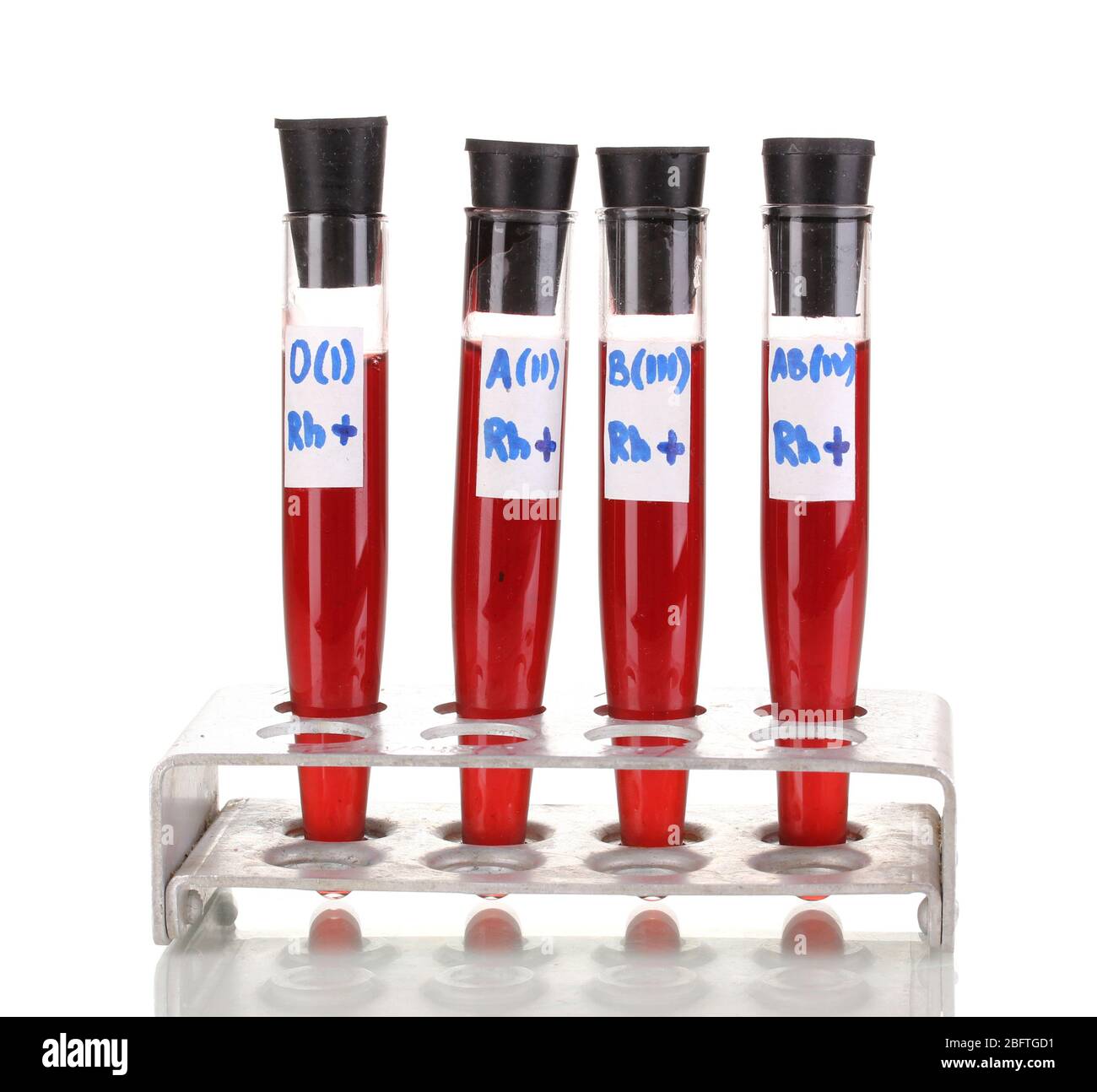 Test-tubes with blood isolated on white Stock Photo - Alamy