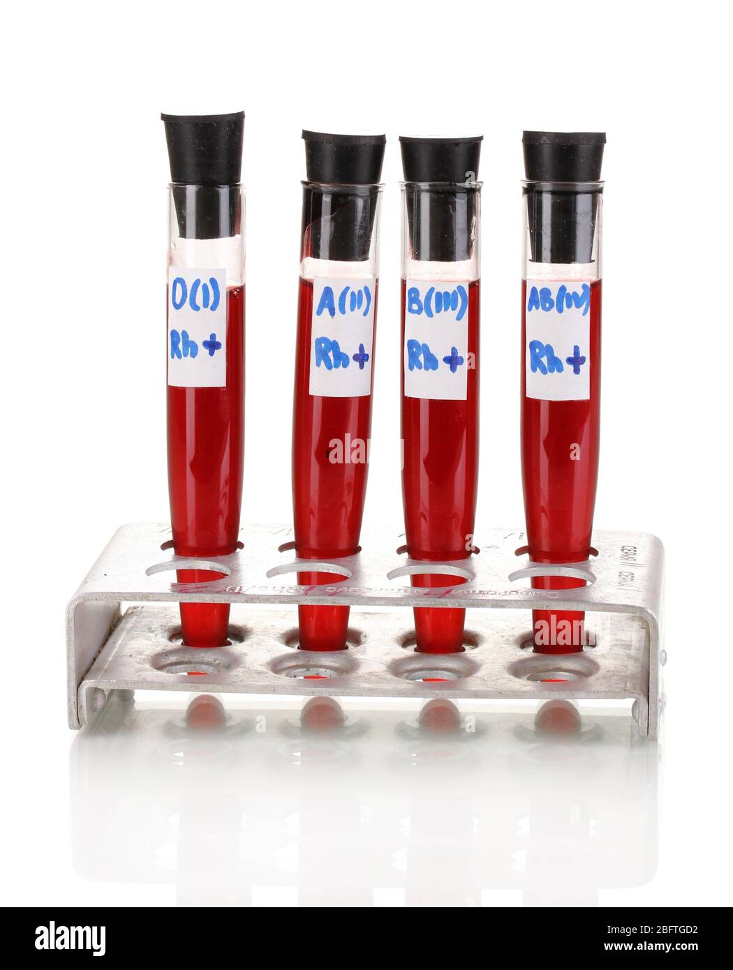 Test-tubes with blood isolated on white Stock Photo - Alamy