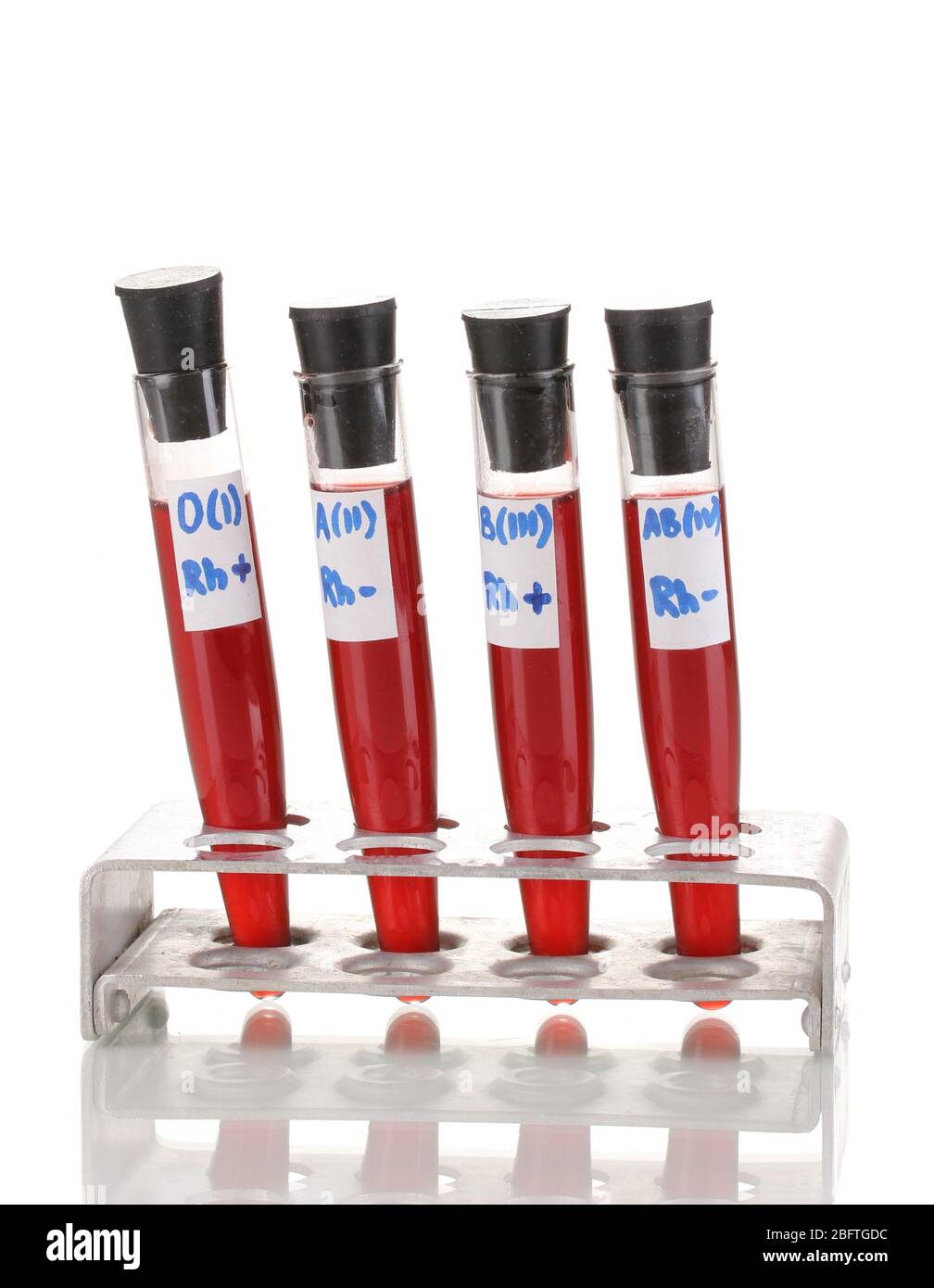 Test-tubes with blood isolated on white Stock Photo - Alamy