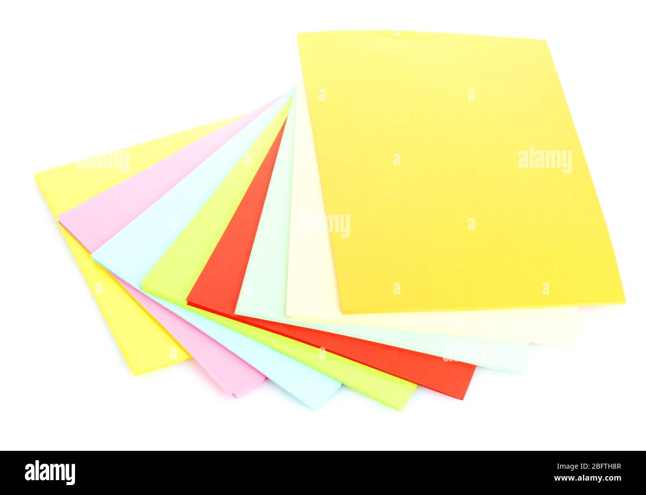 bright colorful paper isolated on white Stock Photo - Alamy