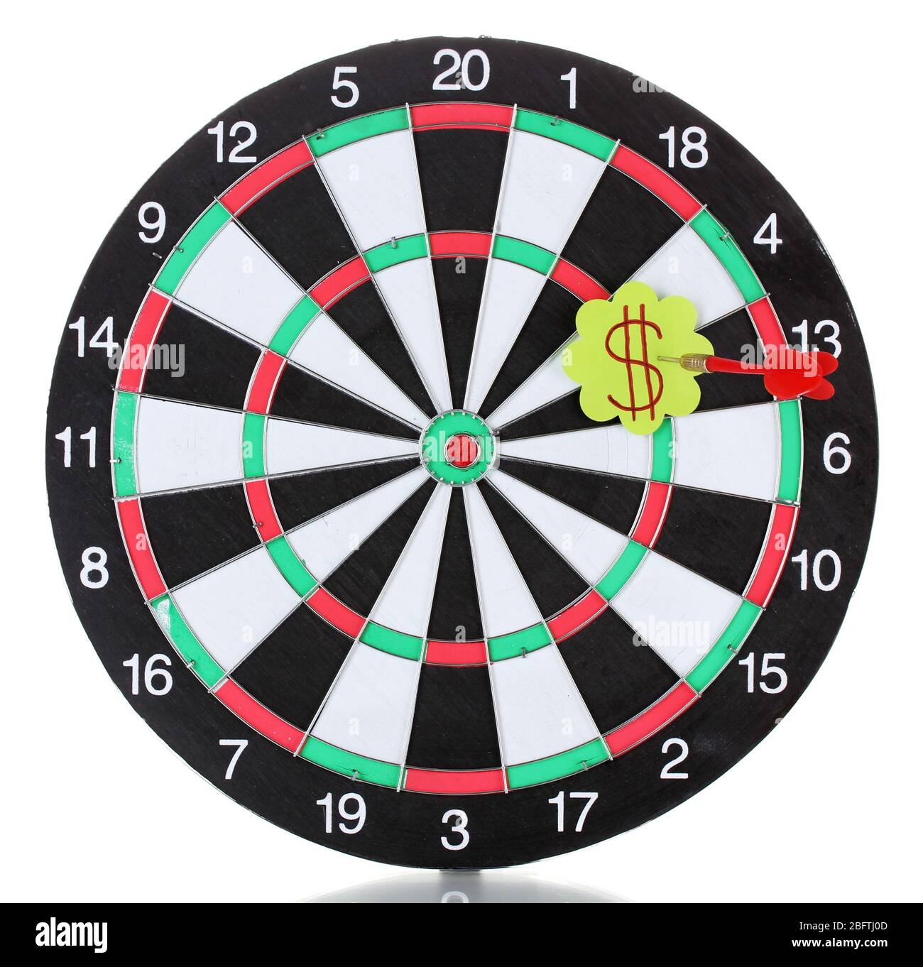 Darts with stickers depicting the life values isolated on white. The ...