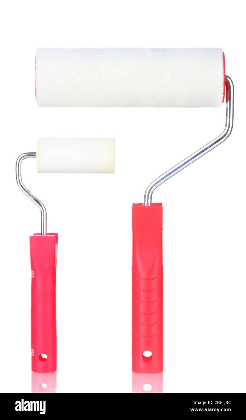 Paint rollers isolated on white Stock Photo - Alamy