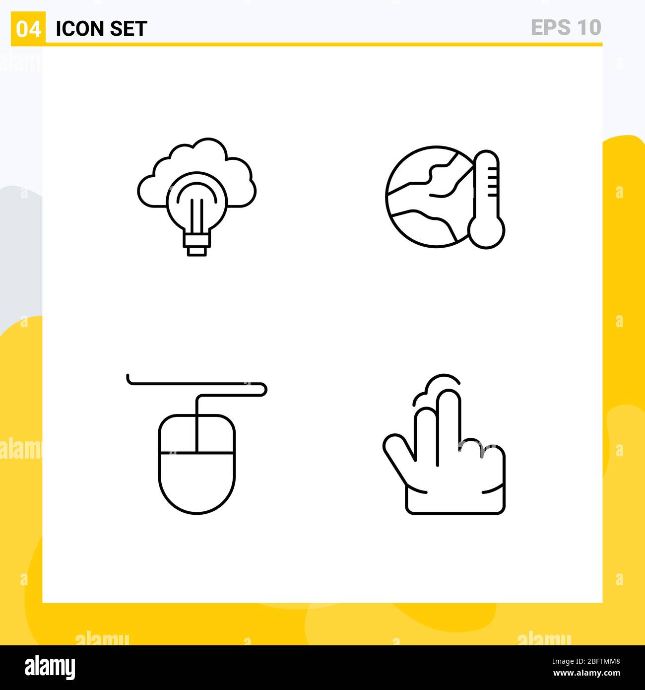 Stock Vector Icon Pack of 4 Line Signs and Symbols for idea ...