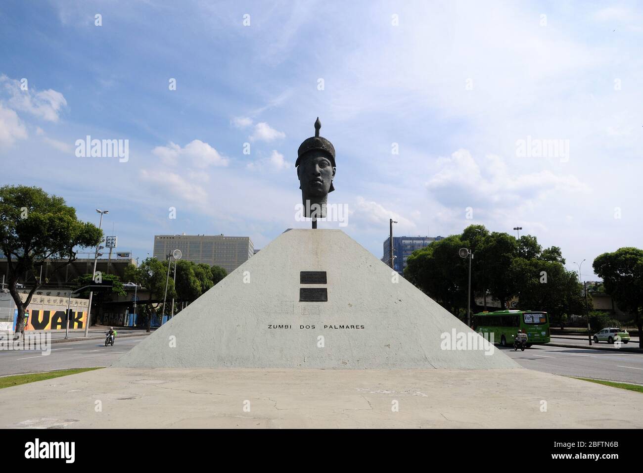 Rio de Janeiro, Brazil, April 15, 2020. Zumbi dos Palmares Monument ...