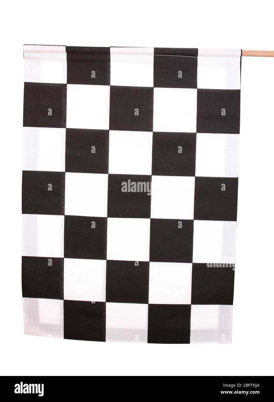 Checkered finish flag isolated on white Stock Photo - Alamy
