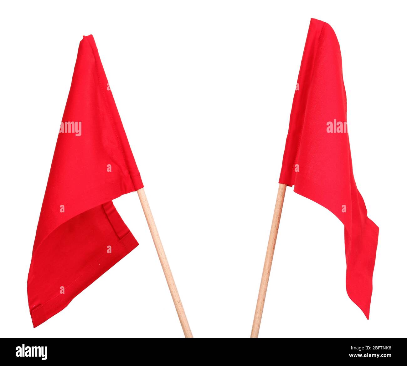 Red signal flags isolated on white Stock Photo - Alamy