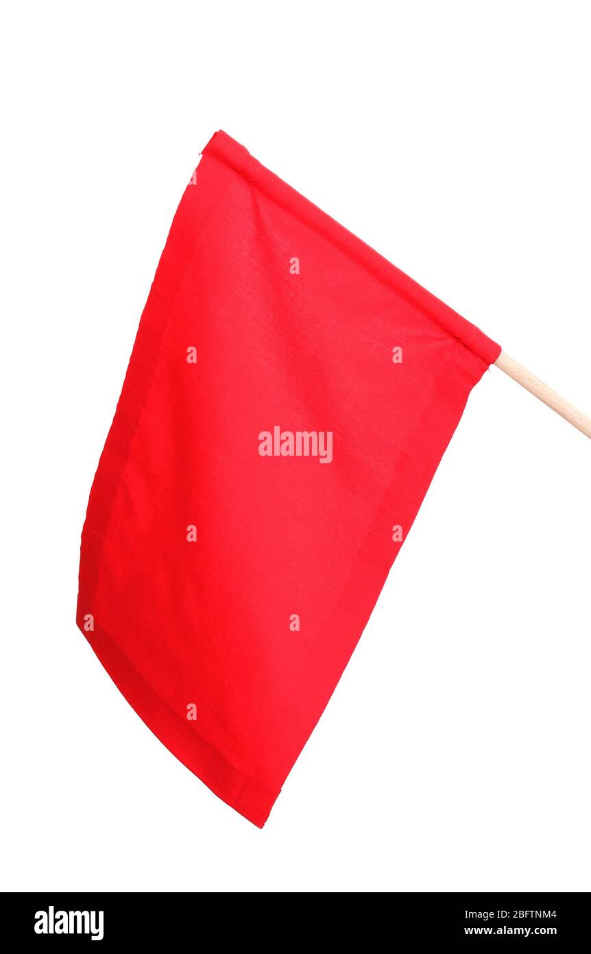 Red signal flag isolated on white Stock Photo - Alamy