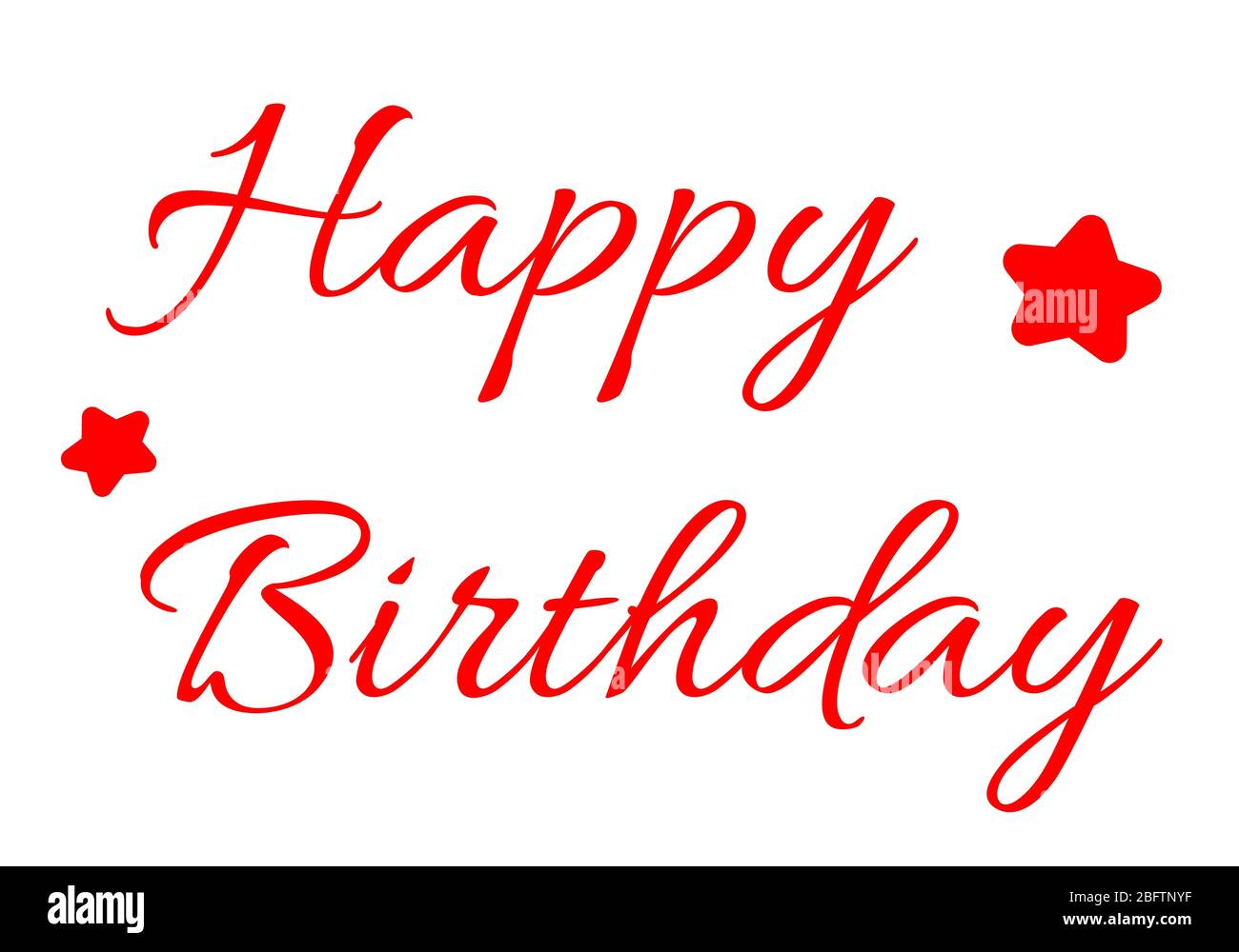 Happy birthday in red color with star Stock Photo - Alamy