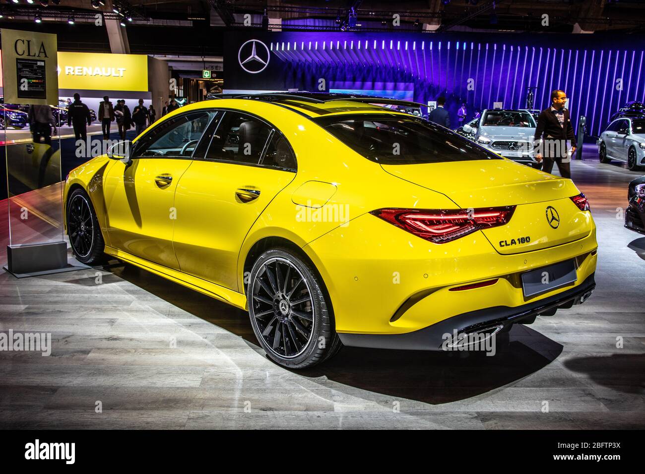 Brussels, Belgium, Jan 2020 Mercedes CLA 180 at Brussels Motor Show ...
