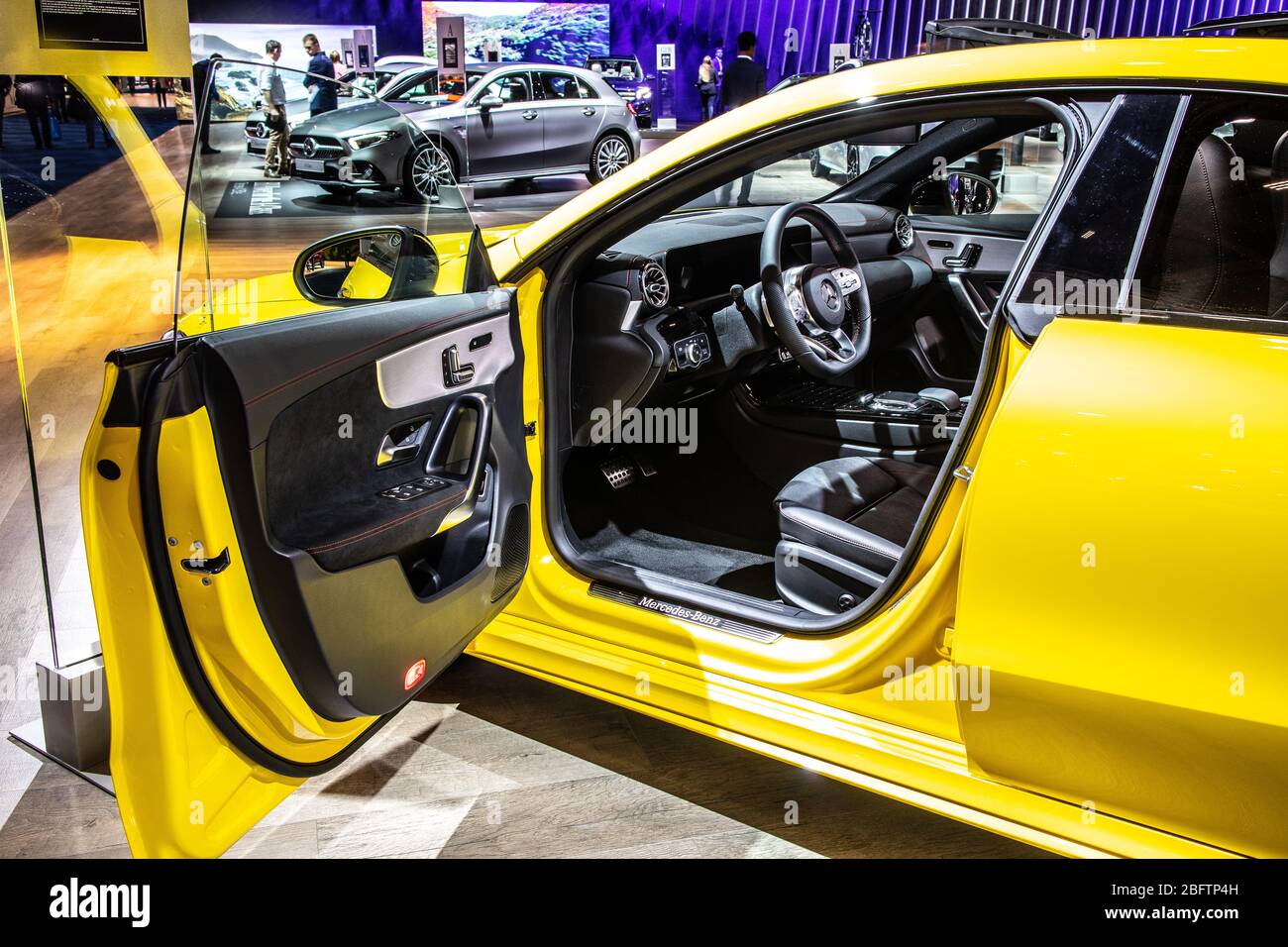 Brussels, Belgium, Jan 2020 Mercedes CLA 180 at Brussels Motor Show ...