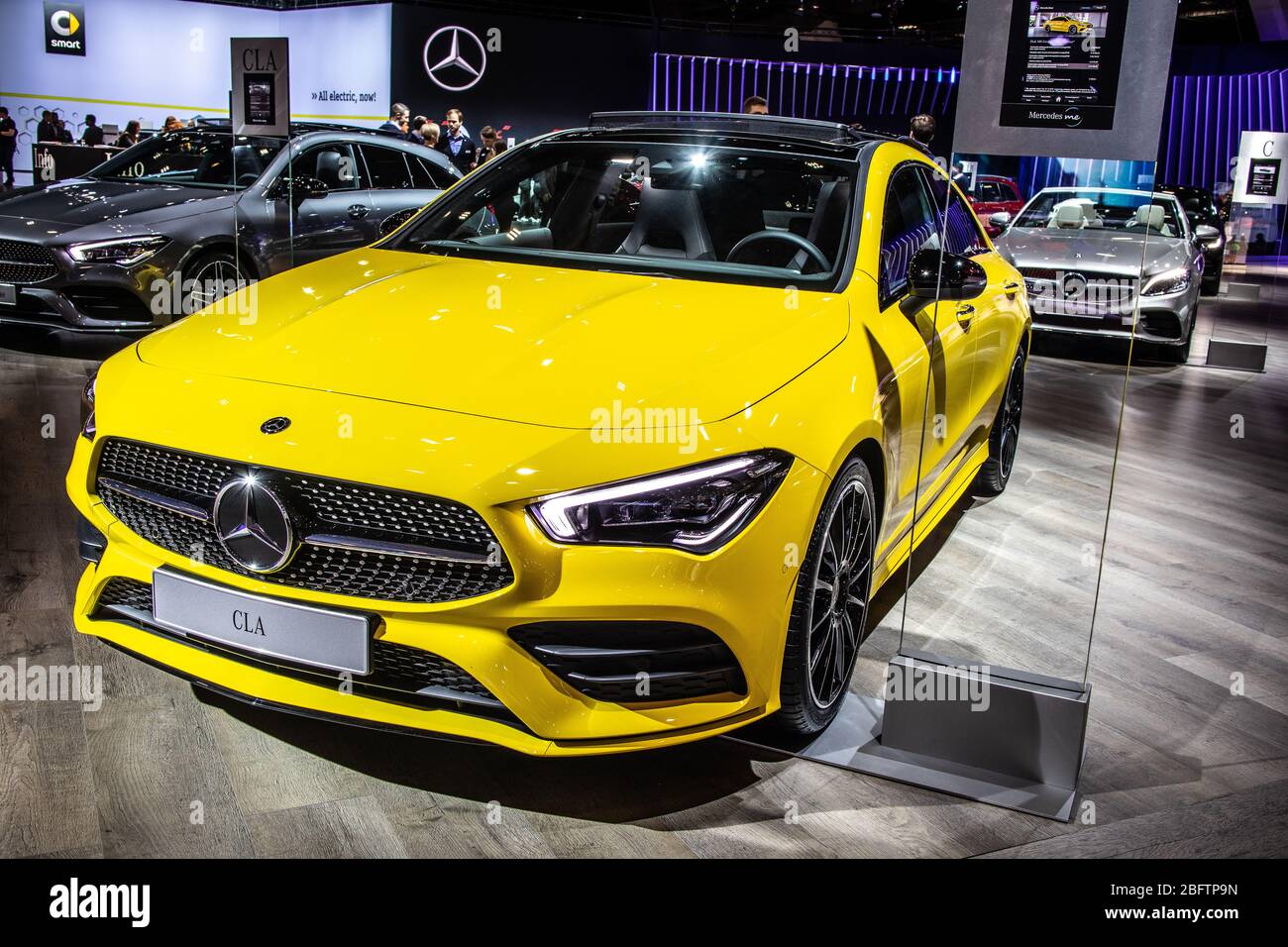 Brussels, Belgium, Jan 2020 Mercedes CLA 180 at Brussels Motor Show ...