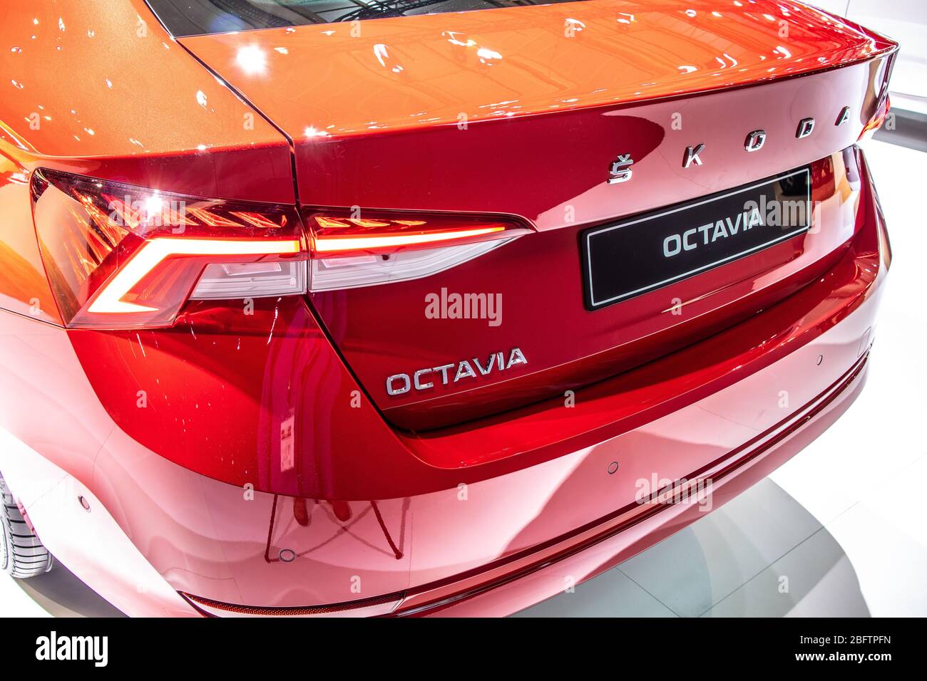 Brussels, Belgium, Jan 09, 2020: all new Skoda OCTAVIA IV at Brussels ...