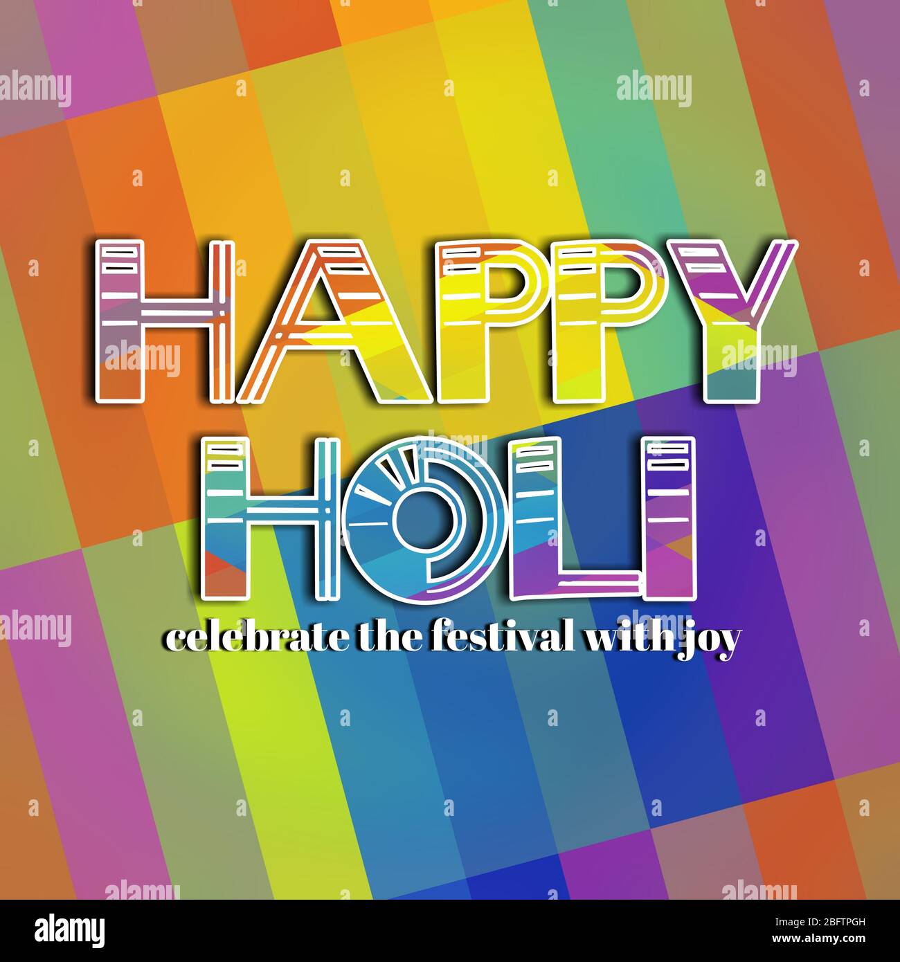 Colorful abstract design Happy holi text art poster. Indian traditional ...