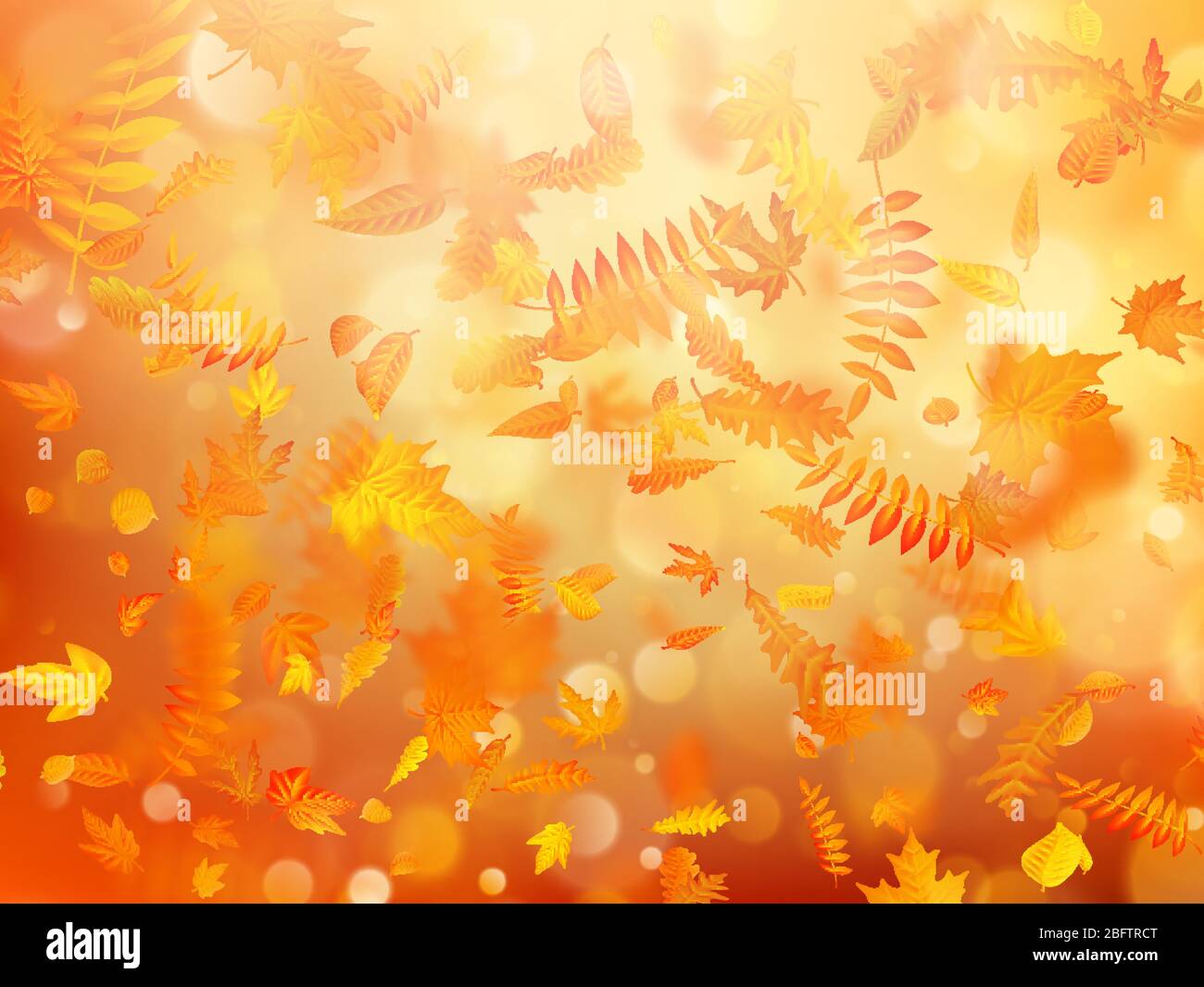 Autumn background with natural leaves and bright sunlight. EPS 10 Stock ...