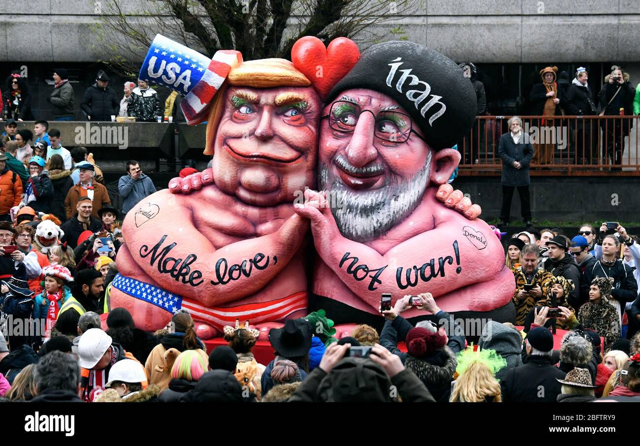 Carnival Monday procession, theme car by Jaques Tilly on the crisis ...