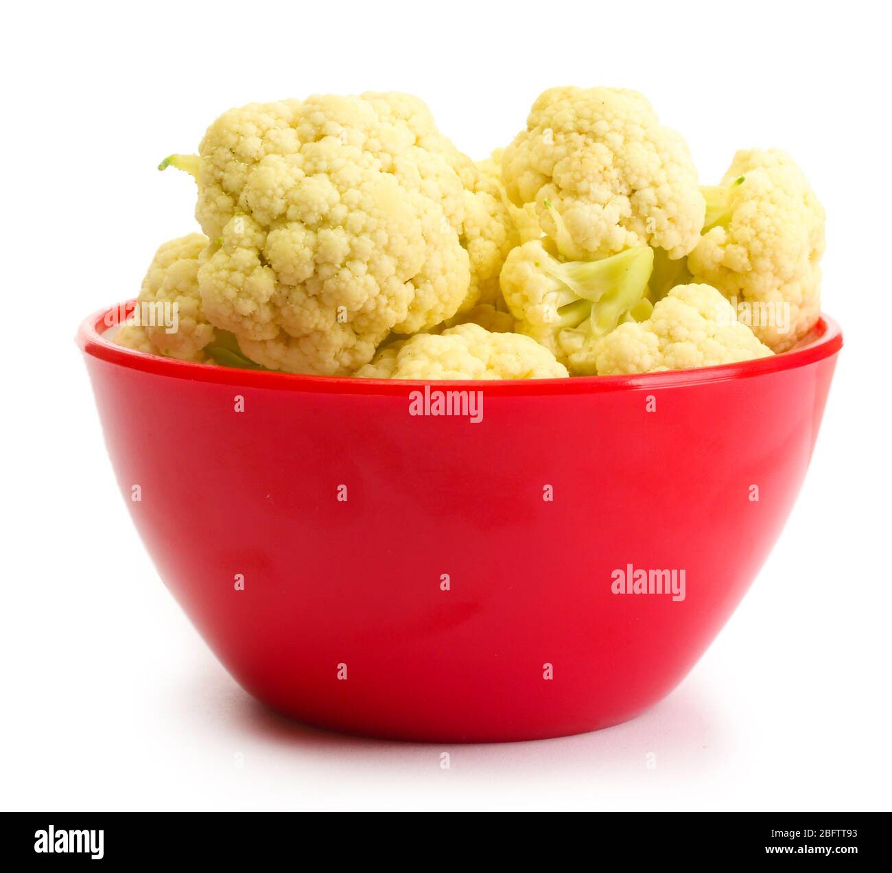 Fresh cauliflower in bright bowl isolated on white Stock Photo - Alamy