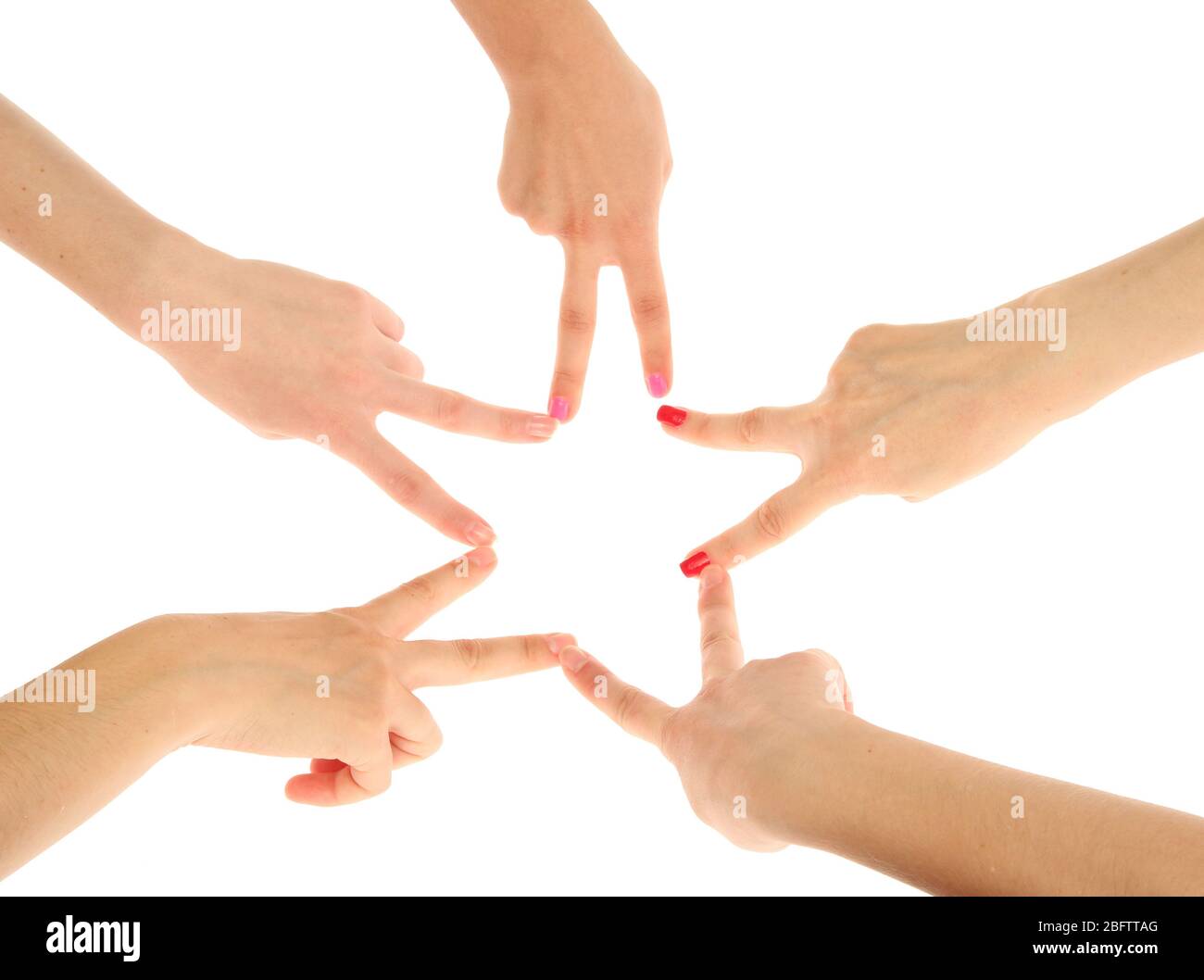 group of young people's hands isolated on white Stock Photo - Alamy