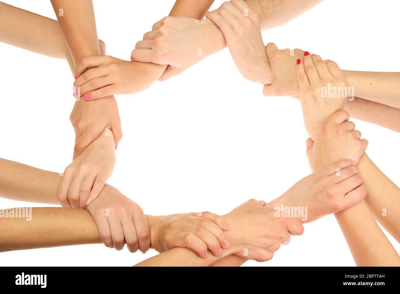 group of young people's hands isolated on white Stock Photo - Alamy