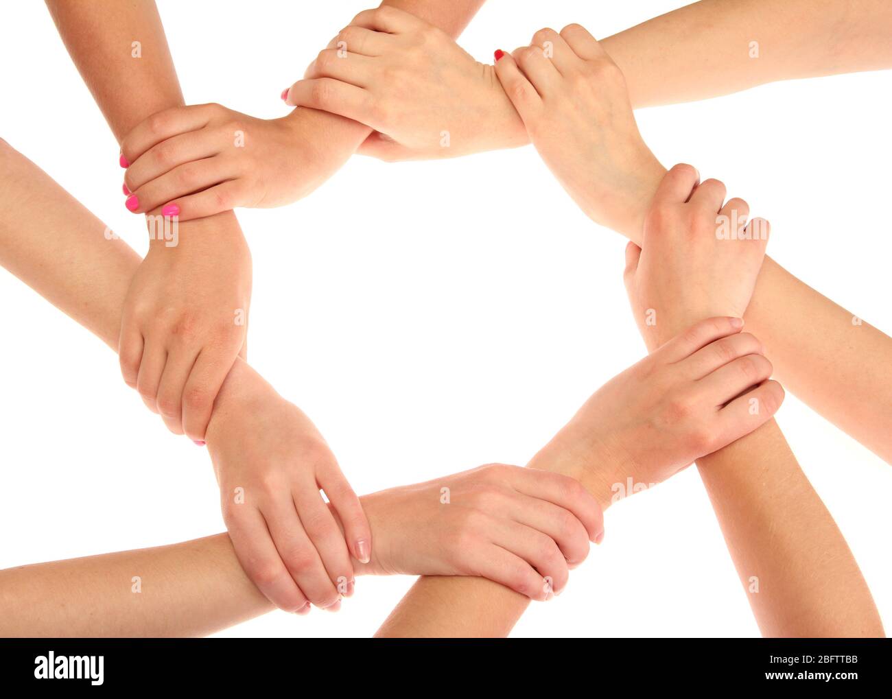 group of young people's hands isolated on white Stock Photo - Alamy