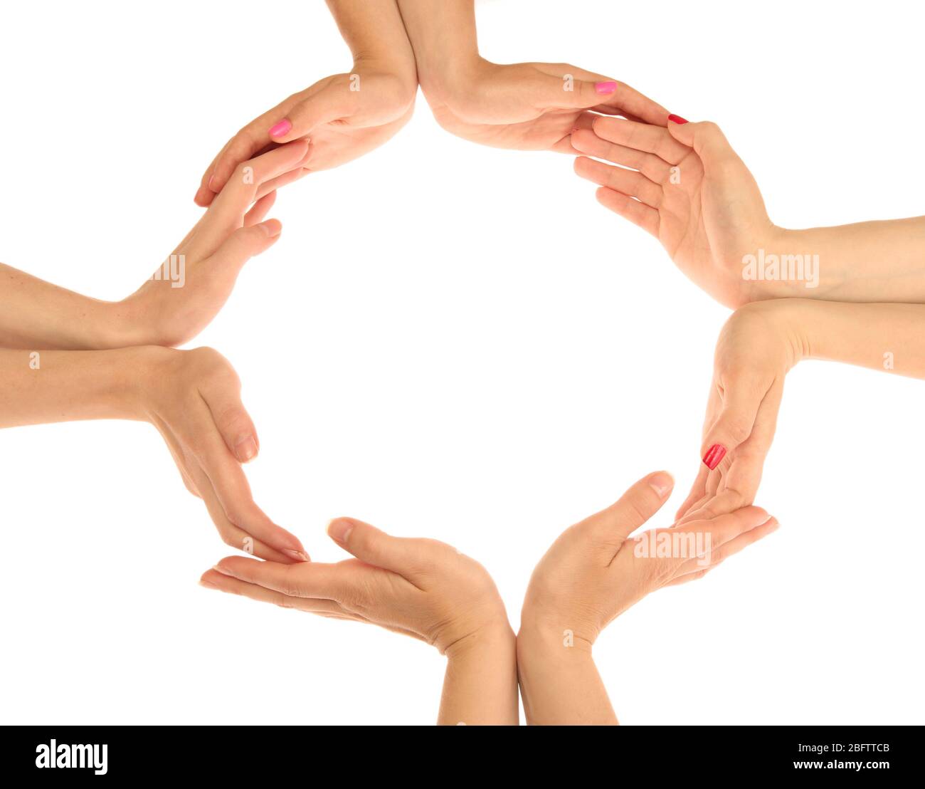 group of young people's hands isolated on white Stock Photo - Alamy