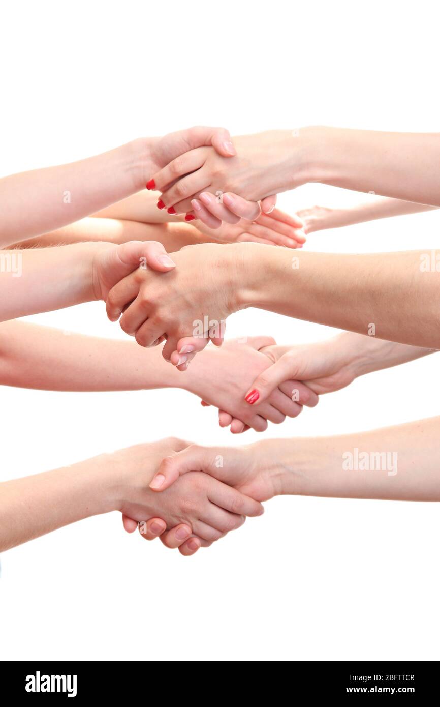group of young people's hands isolated on white Stock Photo - Alamy