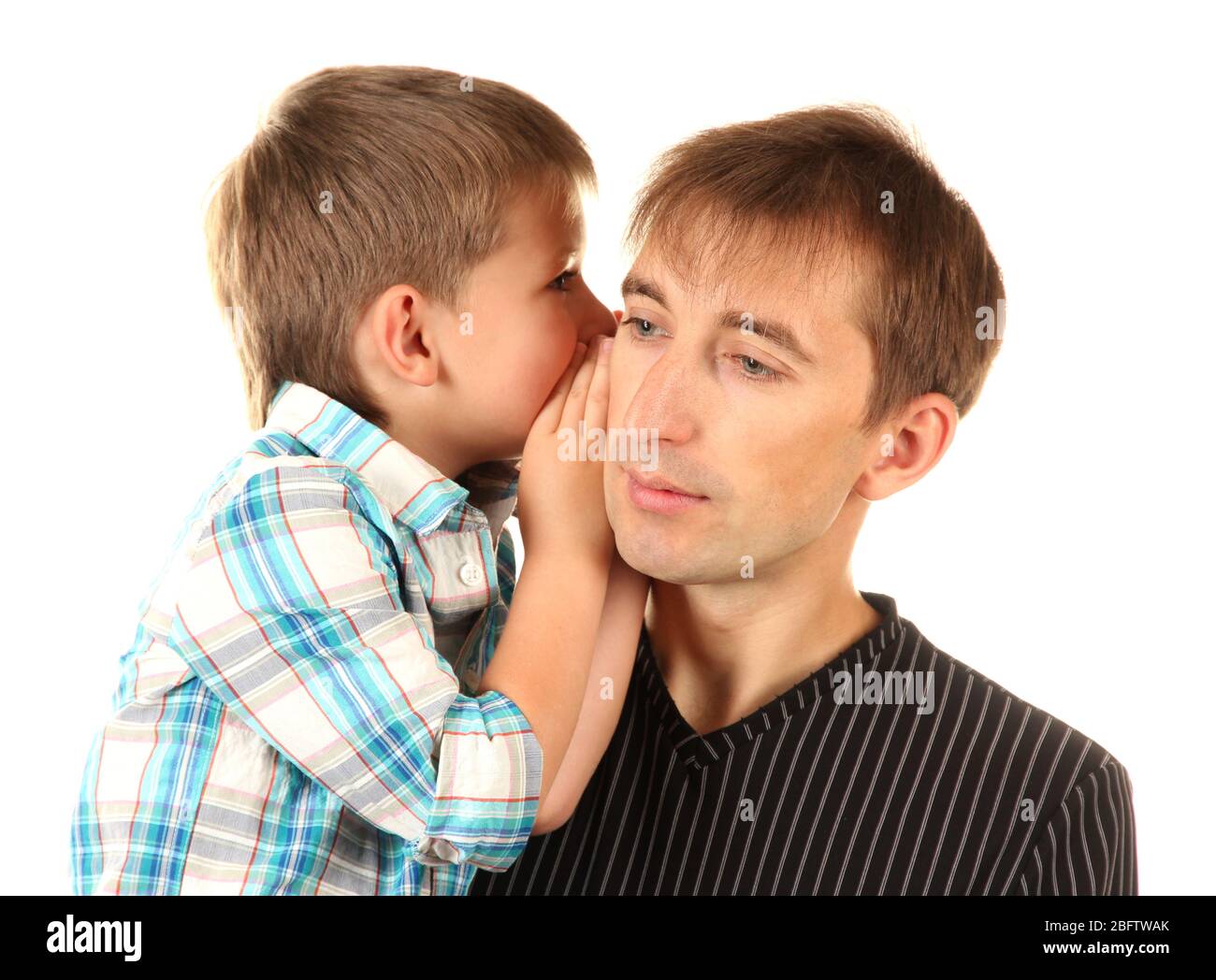 portrait of dad and son isolated on white Stock Photo - Alamy