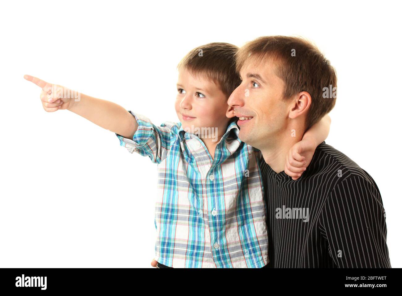portrait of dad and son isolated on white Stock Photo - Alamy