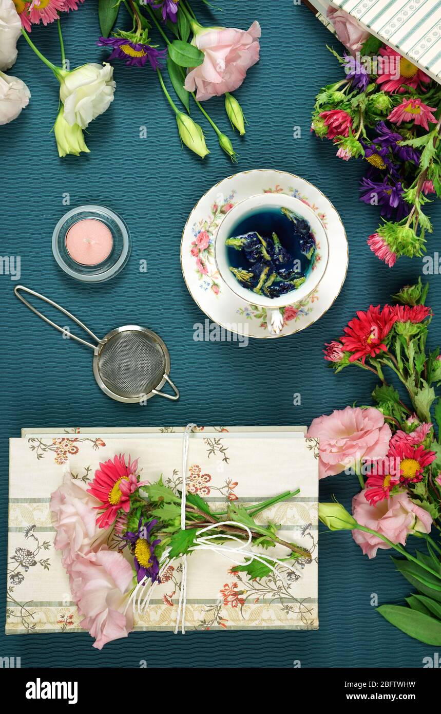 Blue Butterfly Pea Flower tea is a caffeine-free herbal tea, or tisane ...