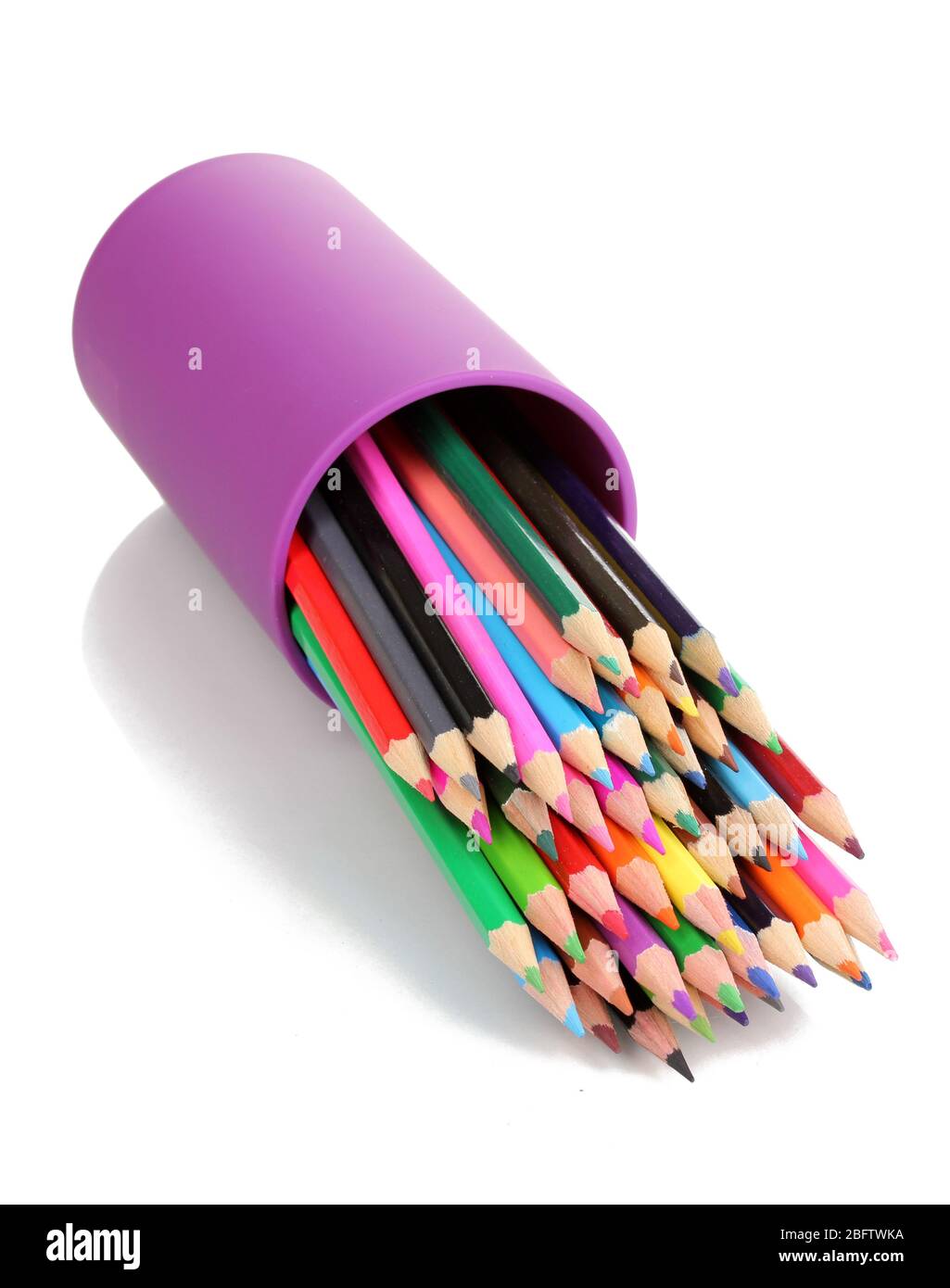 Color pencils in glass isolated on white Stock Photo - Alamy
