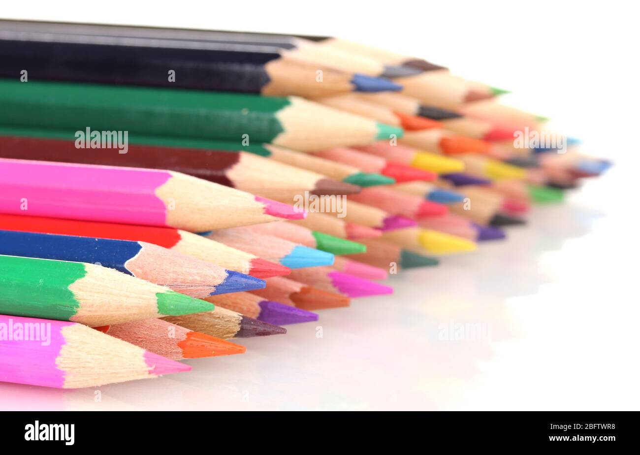 Color pencils isolated on white Stock Photo - Alamy