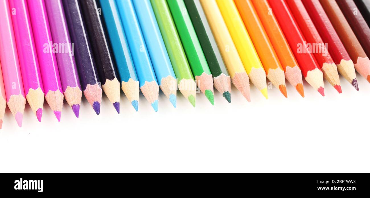 Color pencils isolated on white Stock Photo - Alamy