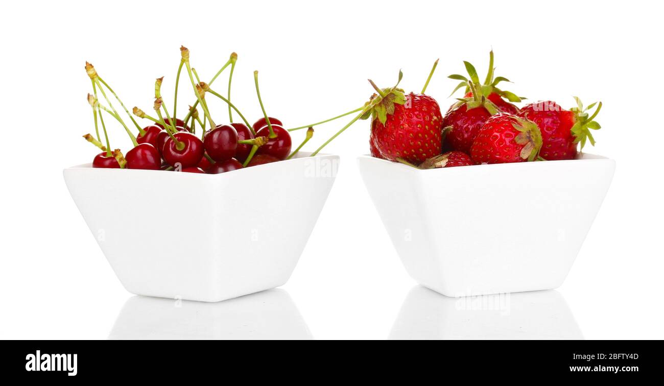 Juicy strawberries cherries on Cut Out Stock Images & Pictures - Alamy