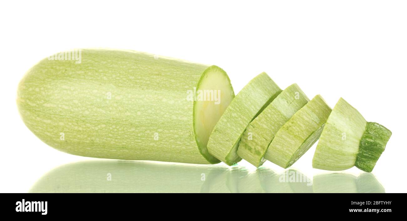 sliced squash isolated on white Stock Photo - Alamy