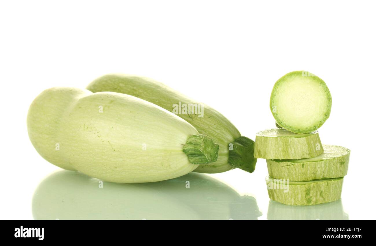 sliced squash isolated on white Stock Photo - Alamy