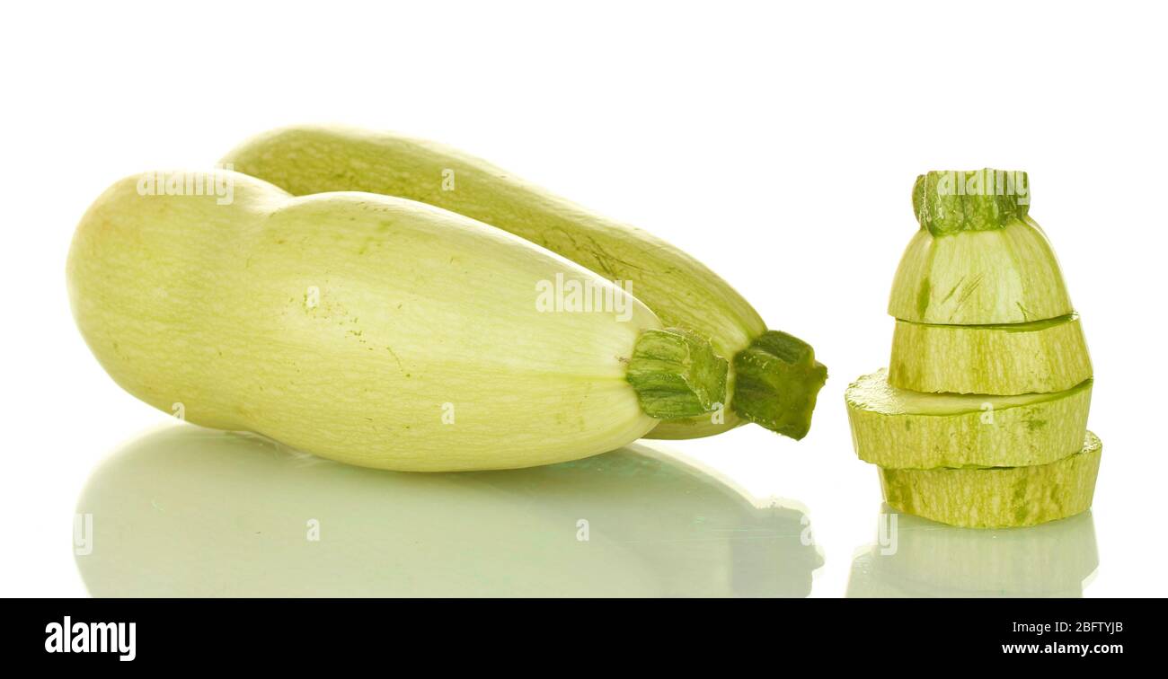 sliced squash isolated on white Stock Photo - Alamy