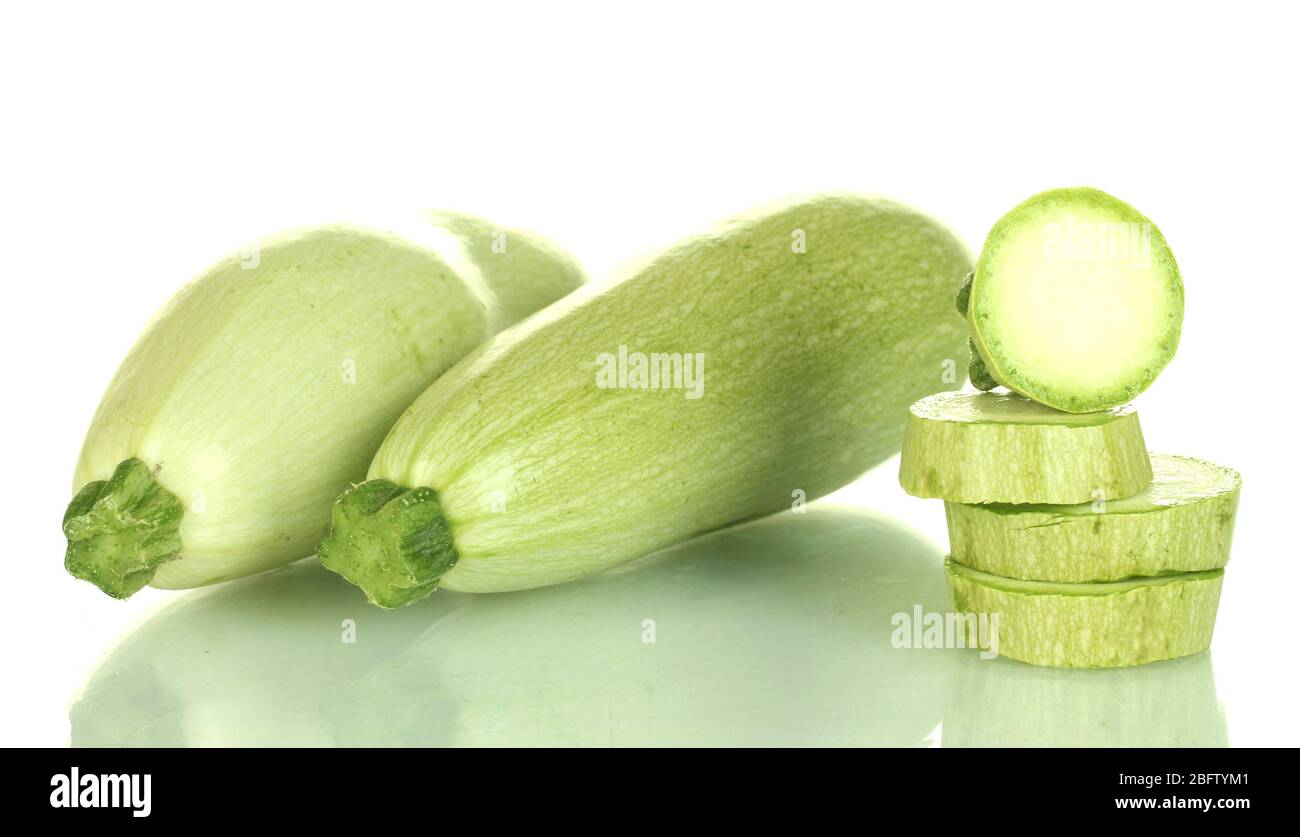 sliced squash isolated on white Stock Photo - Alamy