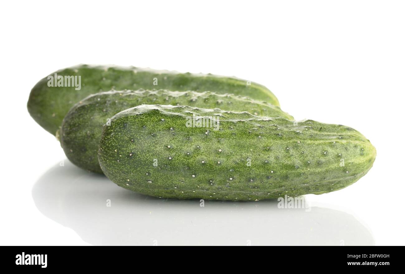 Cucumbers isolated on white Stock Photo - Alamy