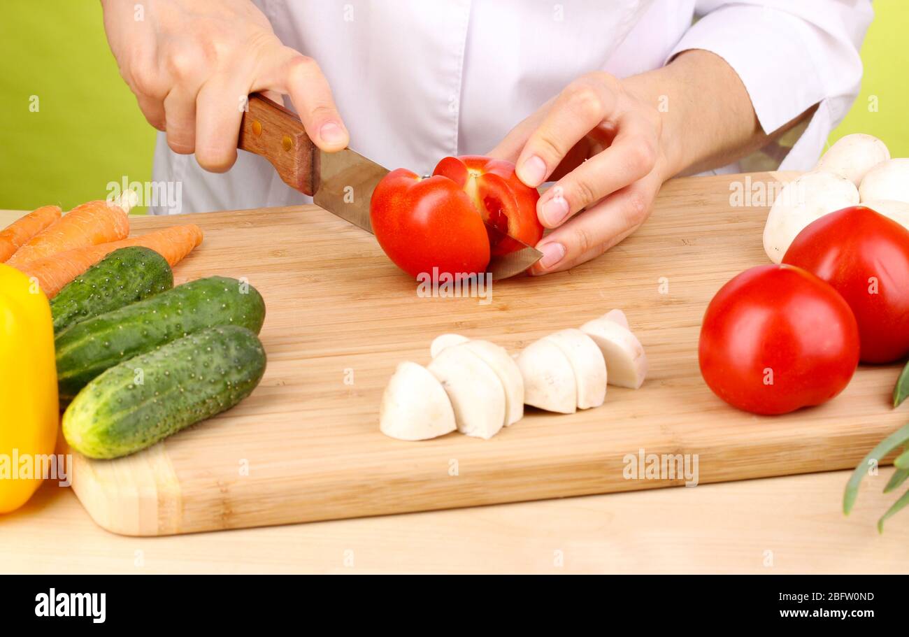 Chopping food ingredients Stock Photo - Alamy
