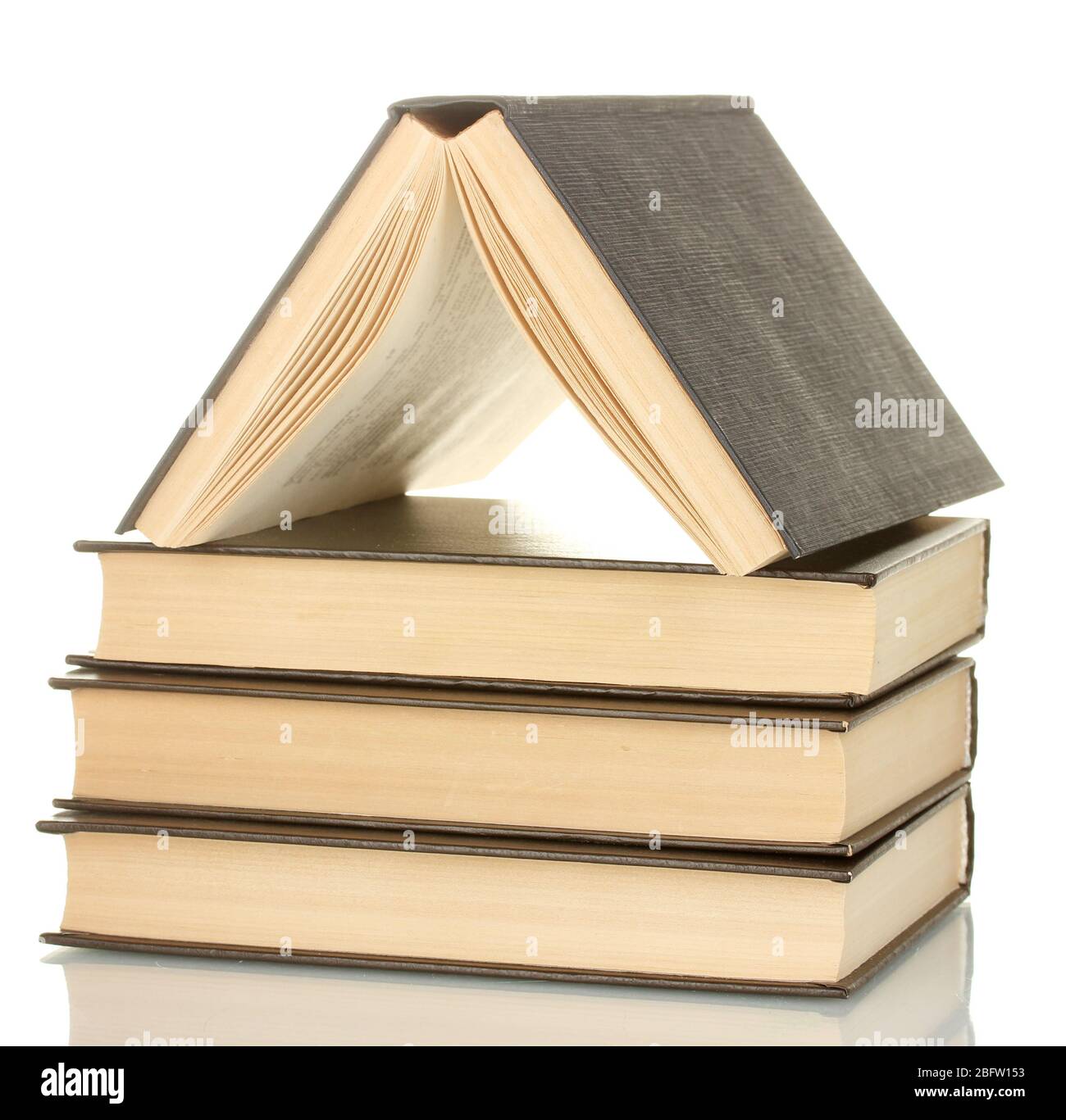 house built of books isolated on white Stock Photo - Alamy