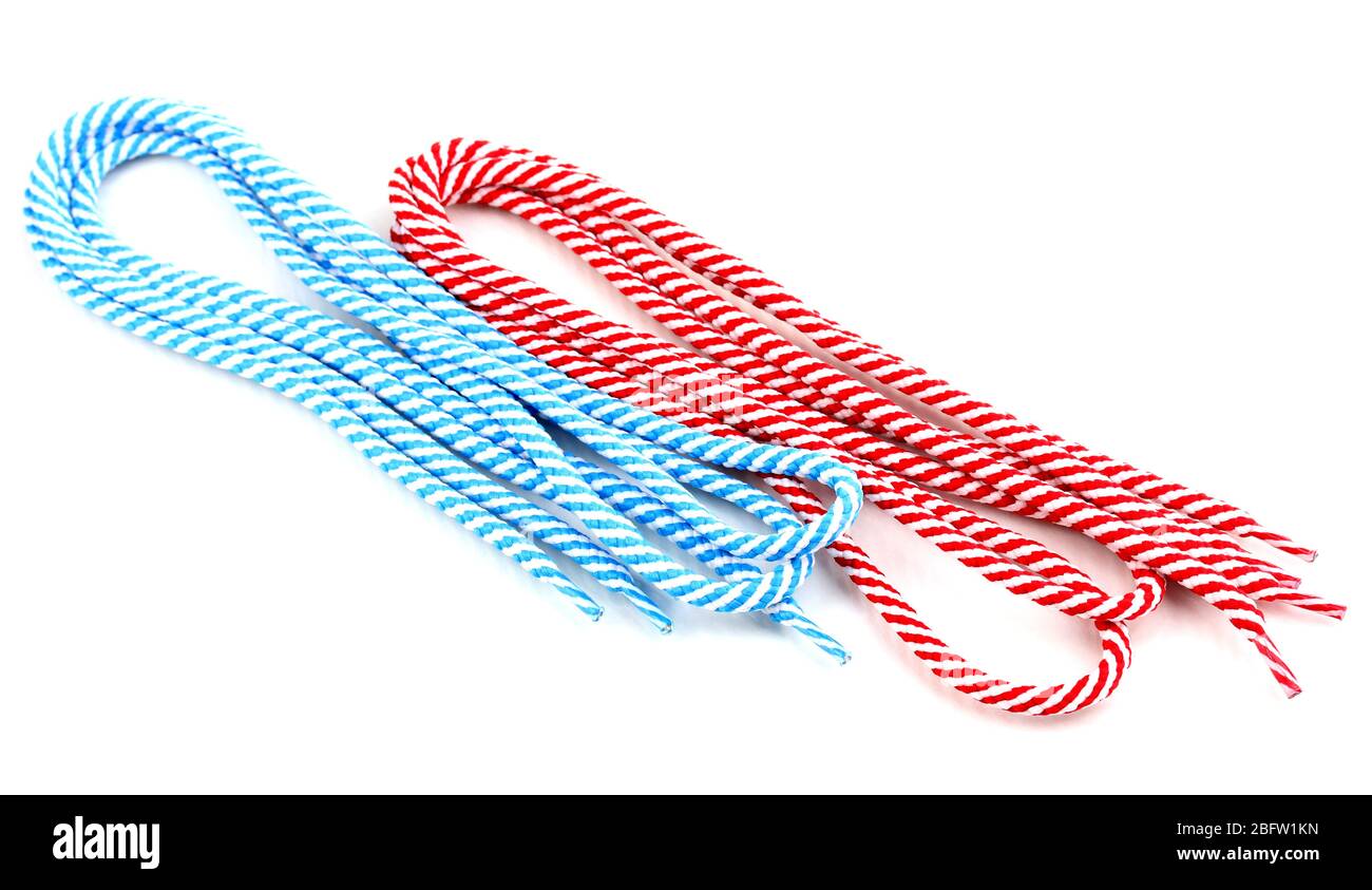 Colorful shoelaces isolated on white Stock Photo - Alamy