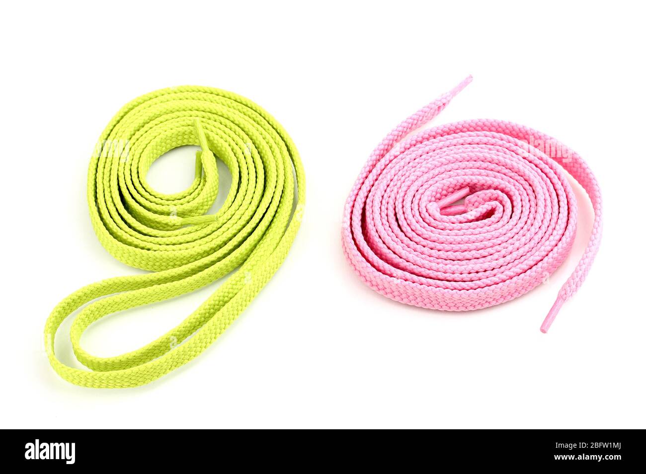 Colorful shoelaces isolated on white Stock Photo - Alamy