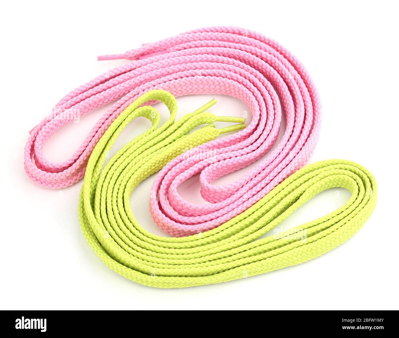 Colorful shoelaces isolated on white Stock Photo - Alamy