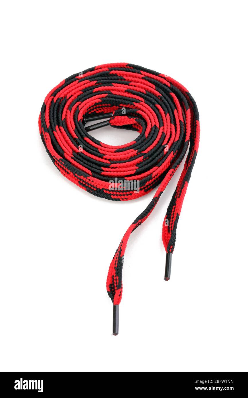 Colorful shoelaces isolated on white Stock Photo - Alamy