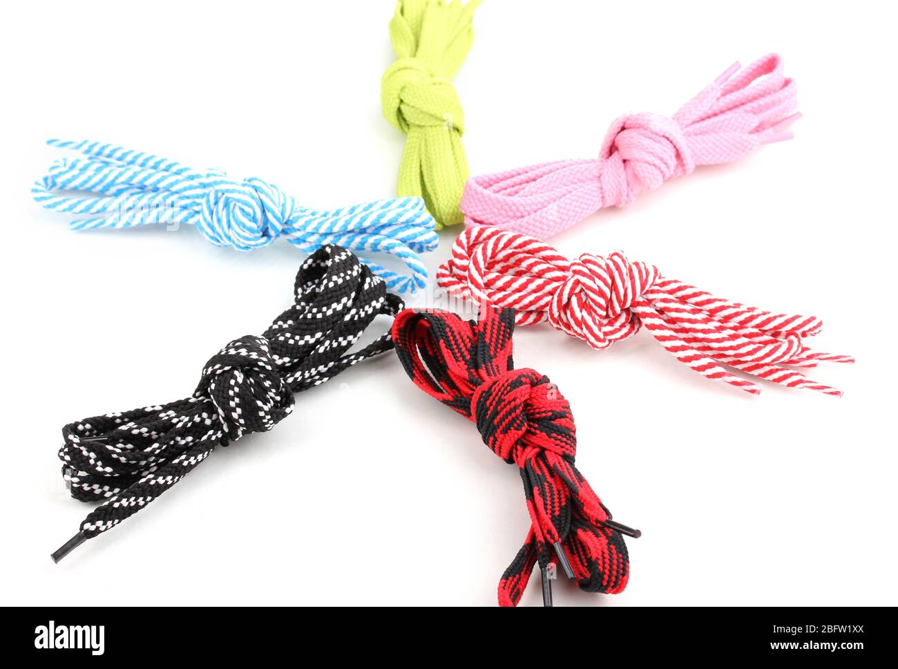 Colorful shoelaces isolated on white Stock Photo - Alamy