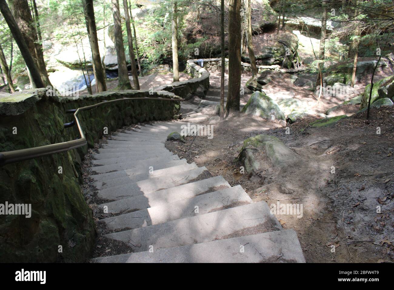 Old man cave walk trail and water fall in Ohio State,nature green ...