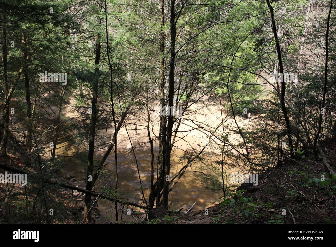 Old man cave walk trail and water fall in Ohio State,nature green ...