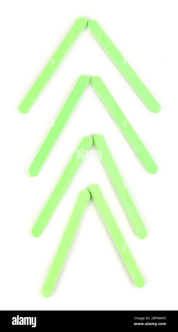 Color counting sticks formed Christmas tree isolated on white Stock ...