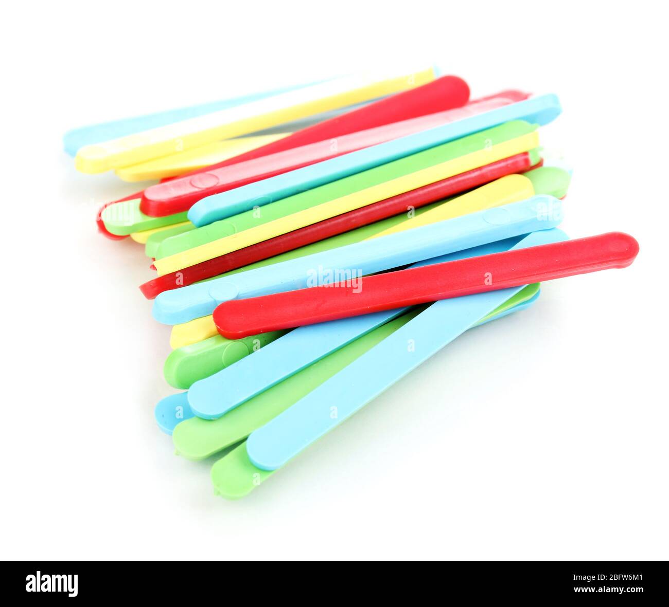 Color counting sticks isolated on white Stock Photo - Alamy