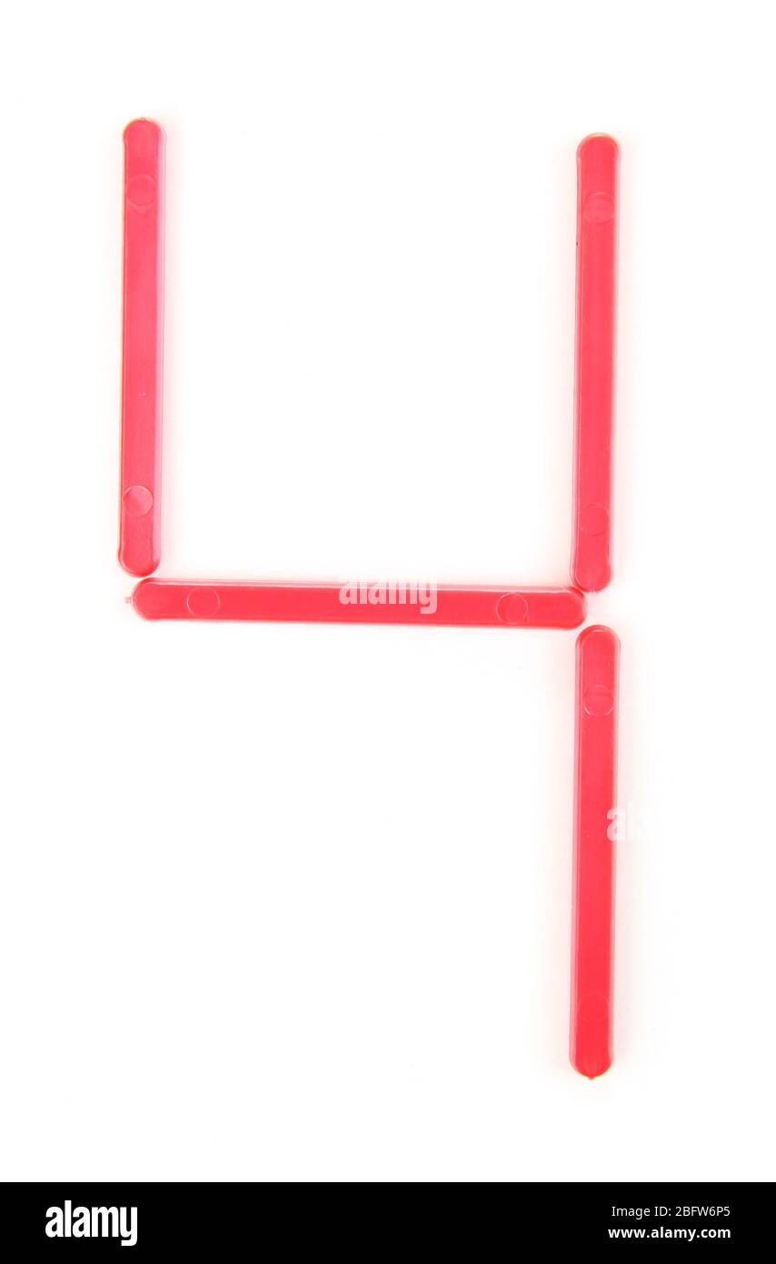 Color counting sticks formed number isolated on white Stock Photo - Alamy